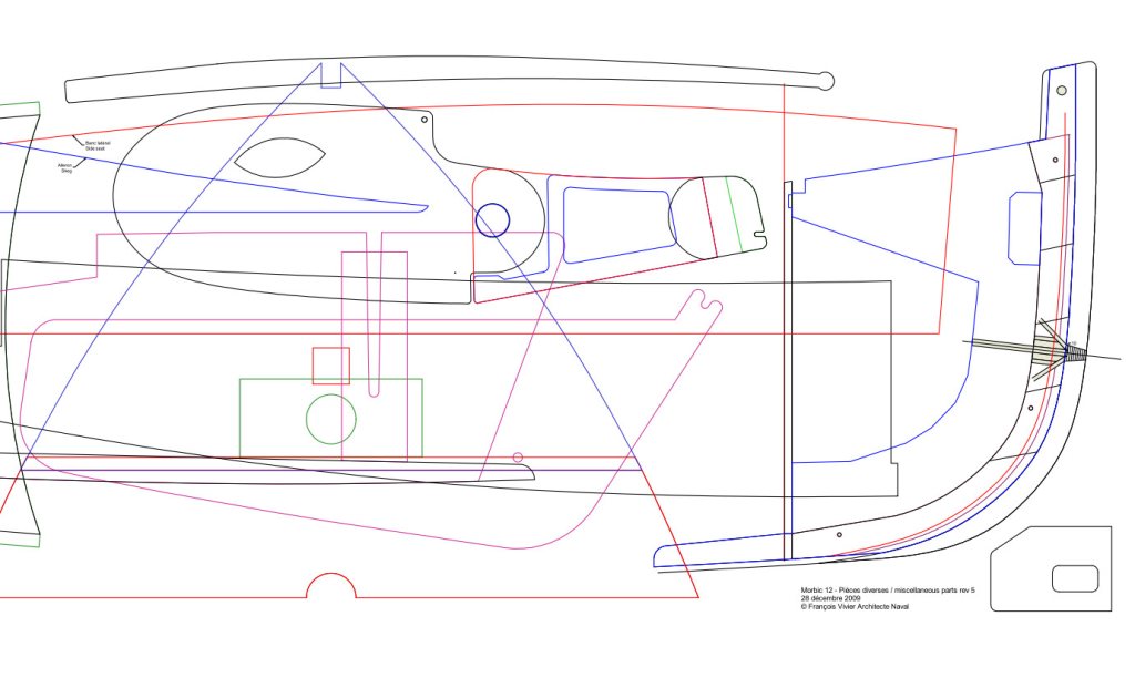 Various parts of a Morbic 12 – François Vivier Architecte Naval