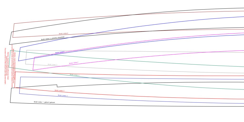 Hull strakes of a clinker Ebihen – François Vivier Architecte Naval